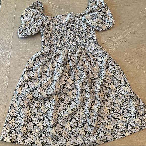 H&M | Dresses | Hm Cream And Gray Smocked Midi Sundress | Poshmark